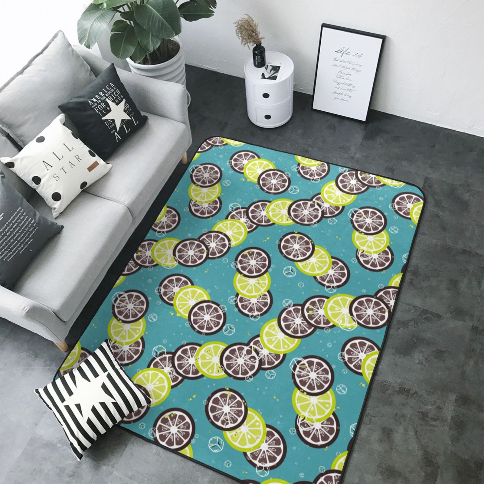 Lemon bubble Area Rugs for Living Room Bedroom, 5x7 Soft Throw Washable ...