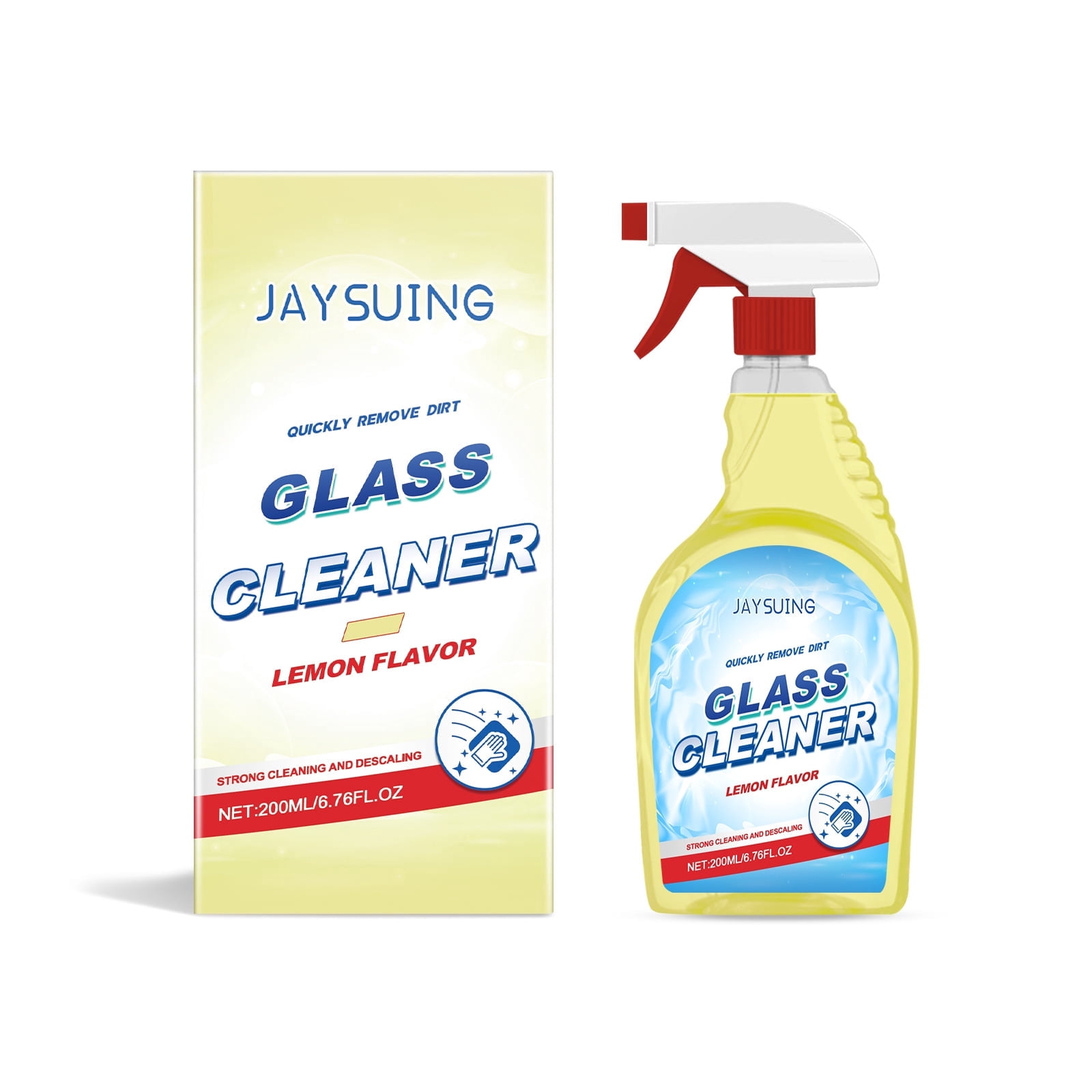 Lemon-flavored glass stain remover and cleaner, a household cleaning ...