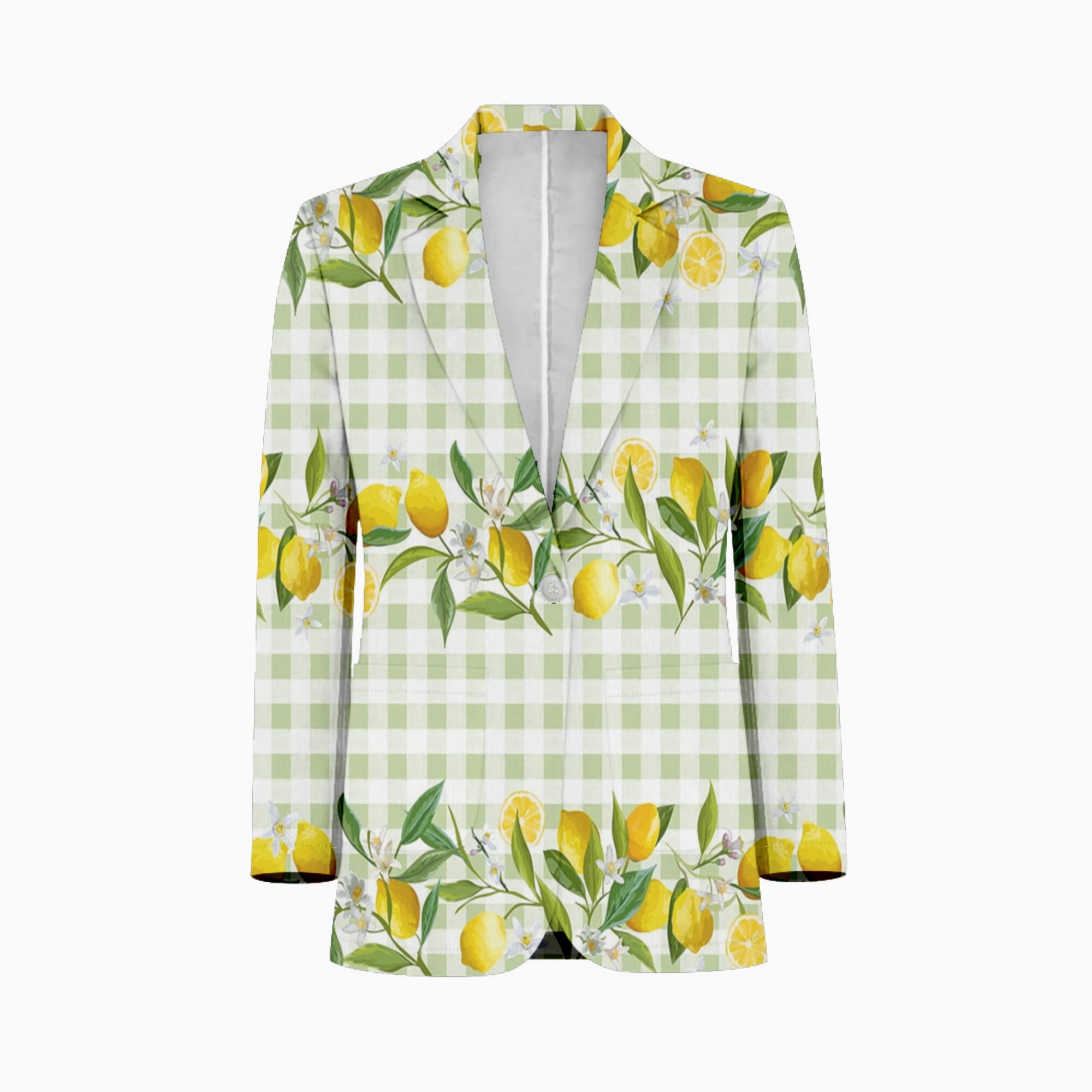 Lemon green white plaid Mens Suits Shawl Collar Slim Fit Suit Mens ...