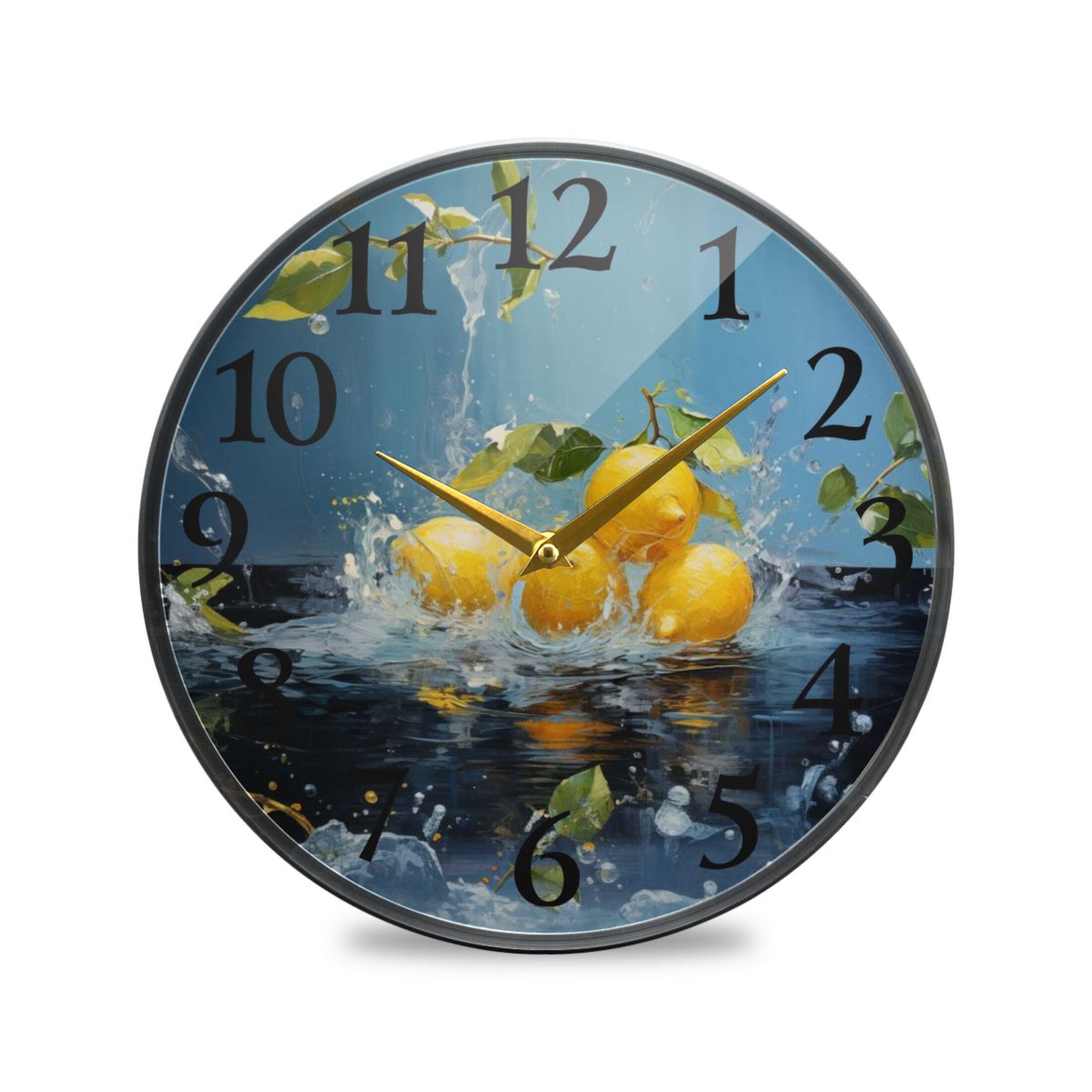 Lemon in Water Wall Clocks Battery Operated 9.5 Inch Round Clock ...