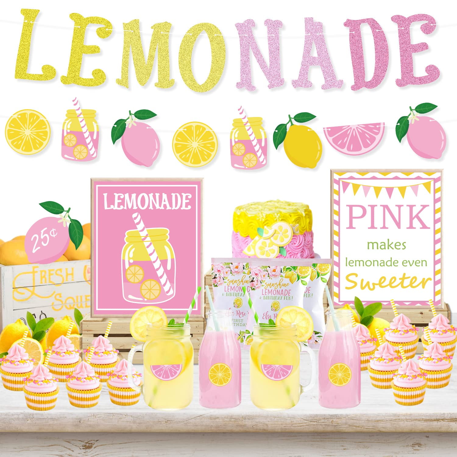 Lemon party Decorations, Lemonade STF9 Stand Decorations with Lemonade ...
