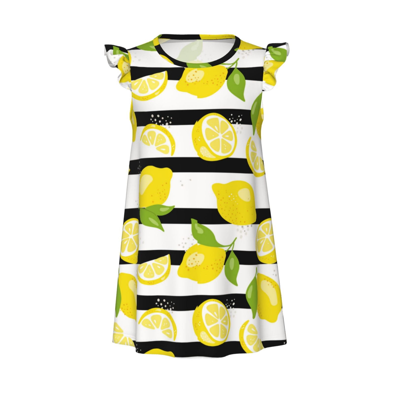 Lemon print stride Girls Nightgowns, Pajamas for Girls, Soft Flutter ...