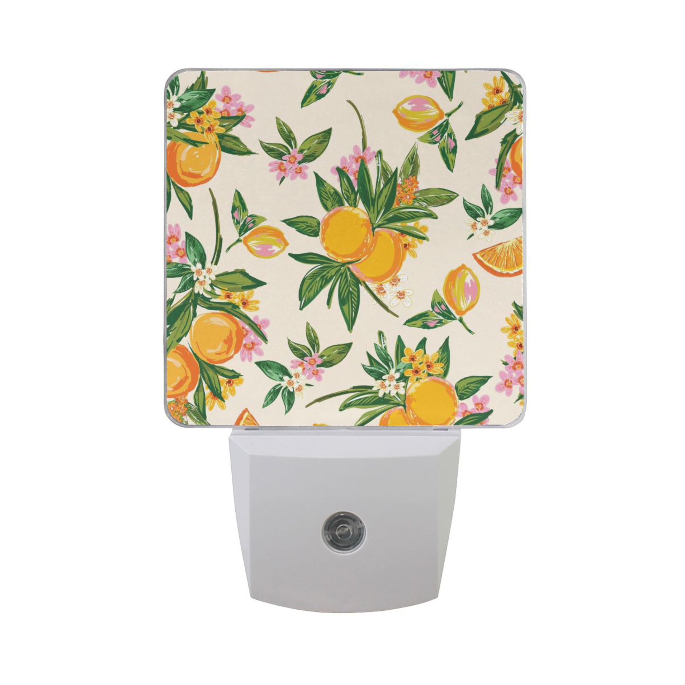 Lemon with Floral Spring Night Light LED Dusk to Dawn Auto Sensor Night ...