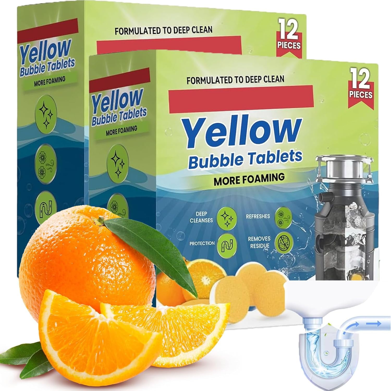 LemonBlast Drain Cleaner Tablets,LemonBlast Foaming Bubble Tablets ...