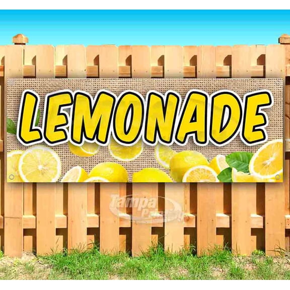 SignMission 48 in. Lemonade Fresh Squeezed Banner with Concession Stand ...