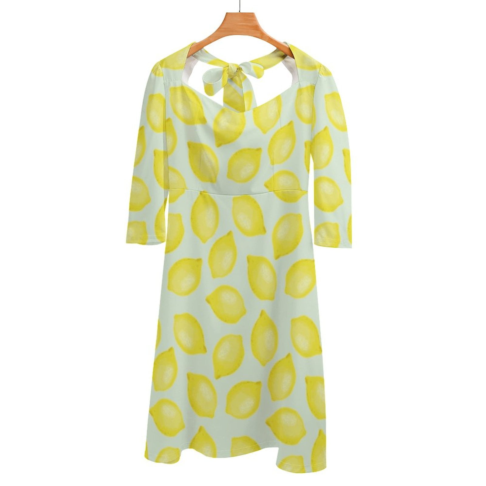 Lemonade Back Lacing Backless Dress Square Neck Dress Sweet Elegant ...