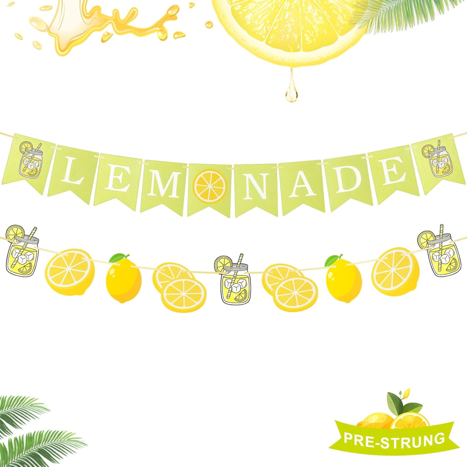 Lemonade Banner for Lemonade Stand Decorations, Lemon Garland Sign ...