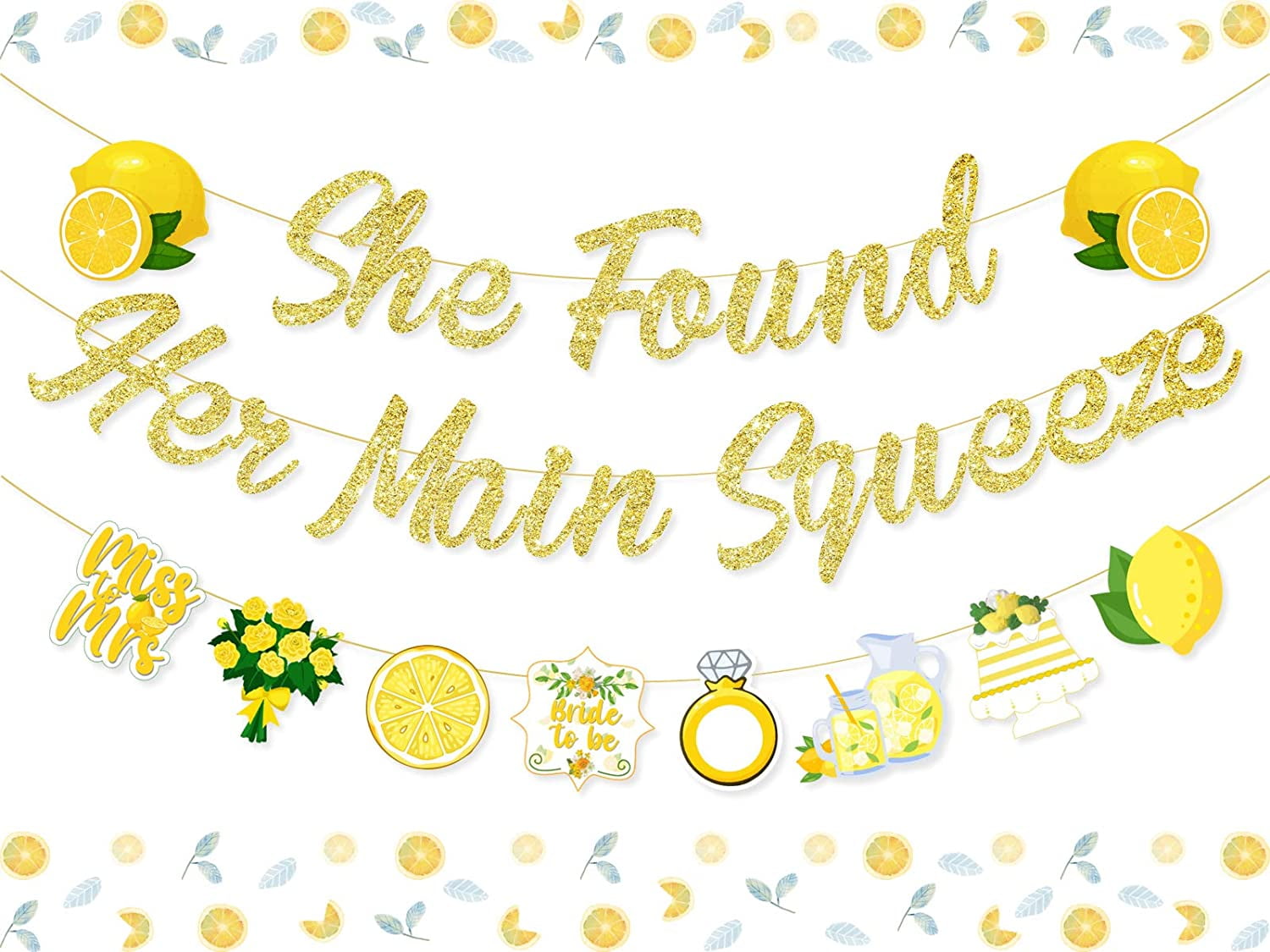 Lemonade Bridal Shower Decoration Gold Glitter She Found Her Main ...