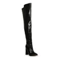 Lemonade Croc Embossed Pointy Toe Chunky Heel Thigh High Boot 20368 ...