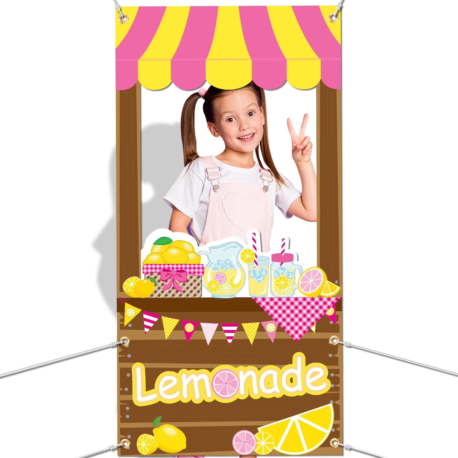 Lemonade Stand Decorations Photo STF9 Banner, Pink Lemonade Party Decorations Photo Booth Props ...