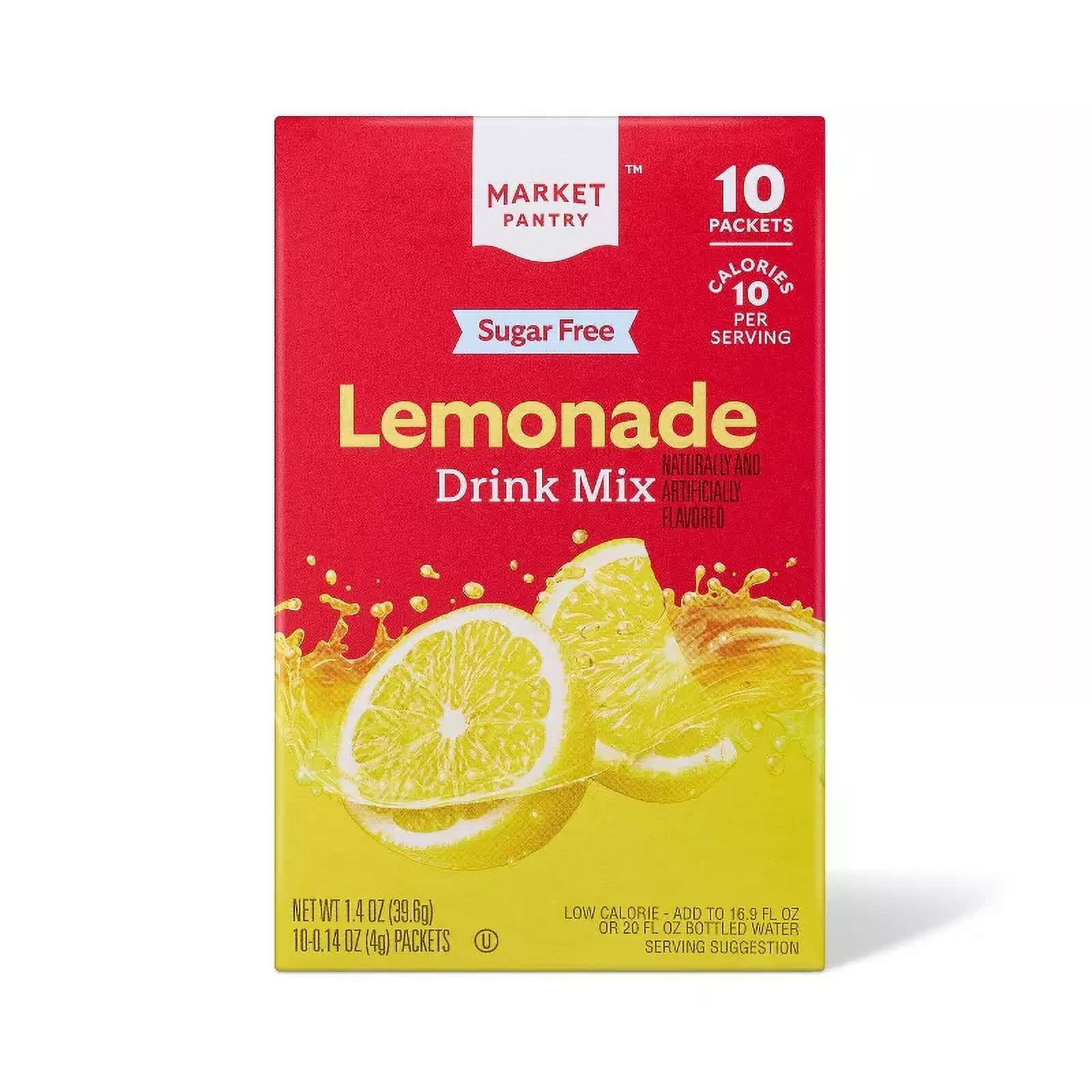 Lemonade Sugar-Free Drink Mix 10ct Market Pantry (Pack of 4) - Walmart.com