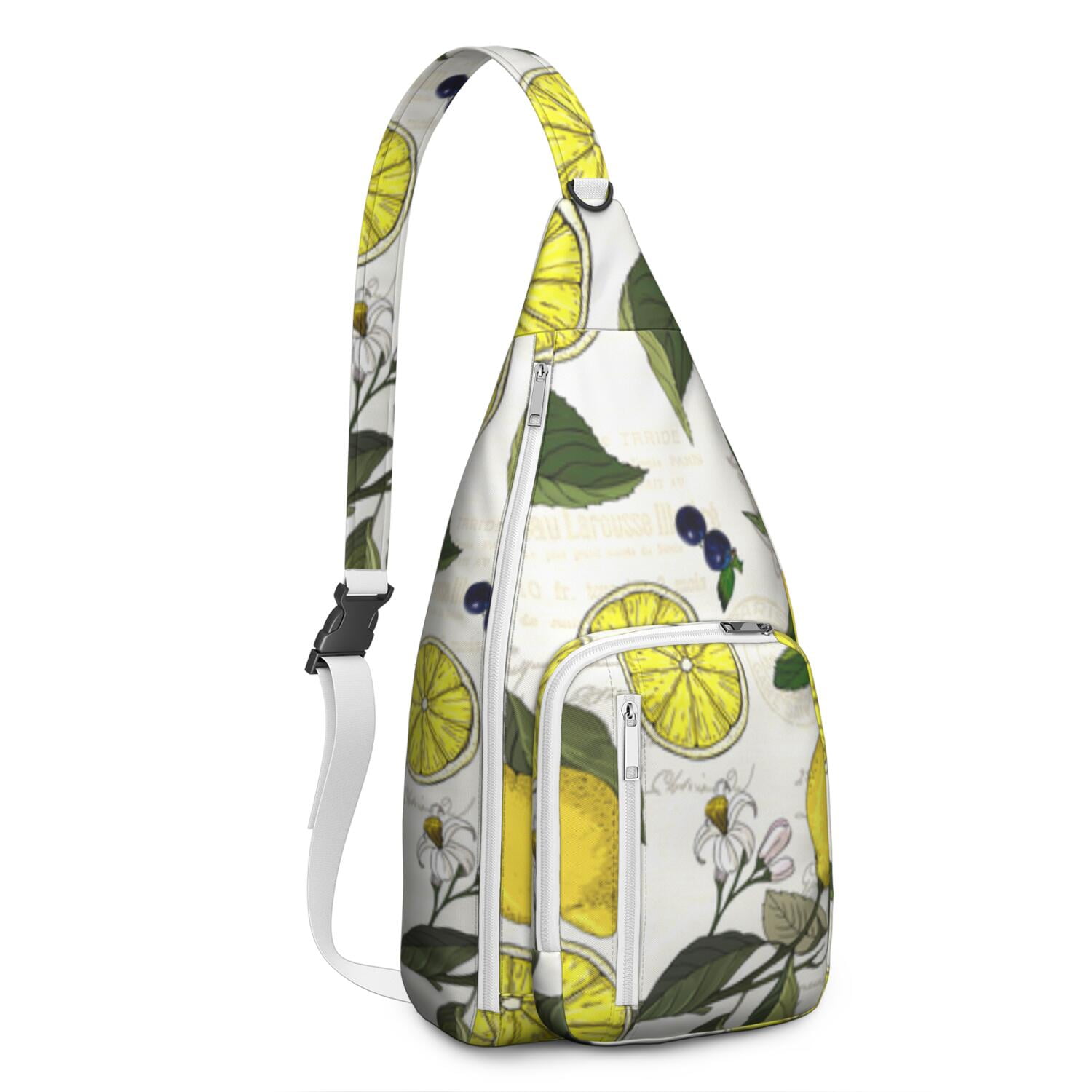 Lemonade Summer Sling Pack - Cheery Yellow Citrus Print, Compact Travel ...