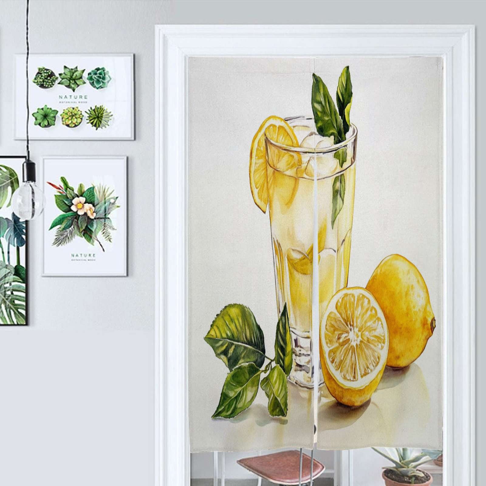 Lemonade With Lemons And Mint Door Curtain Nordic Living Room ...