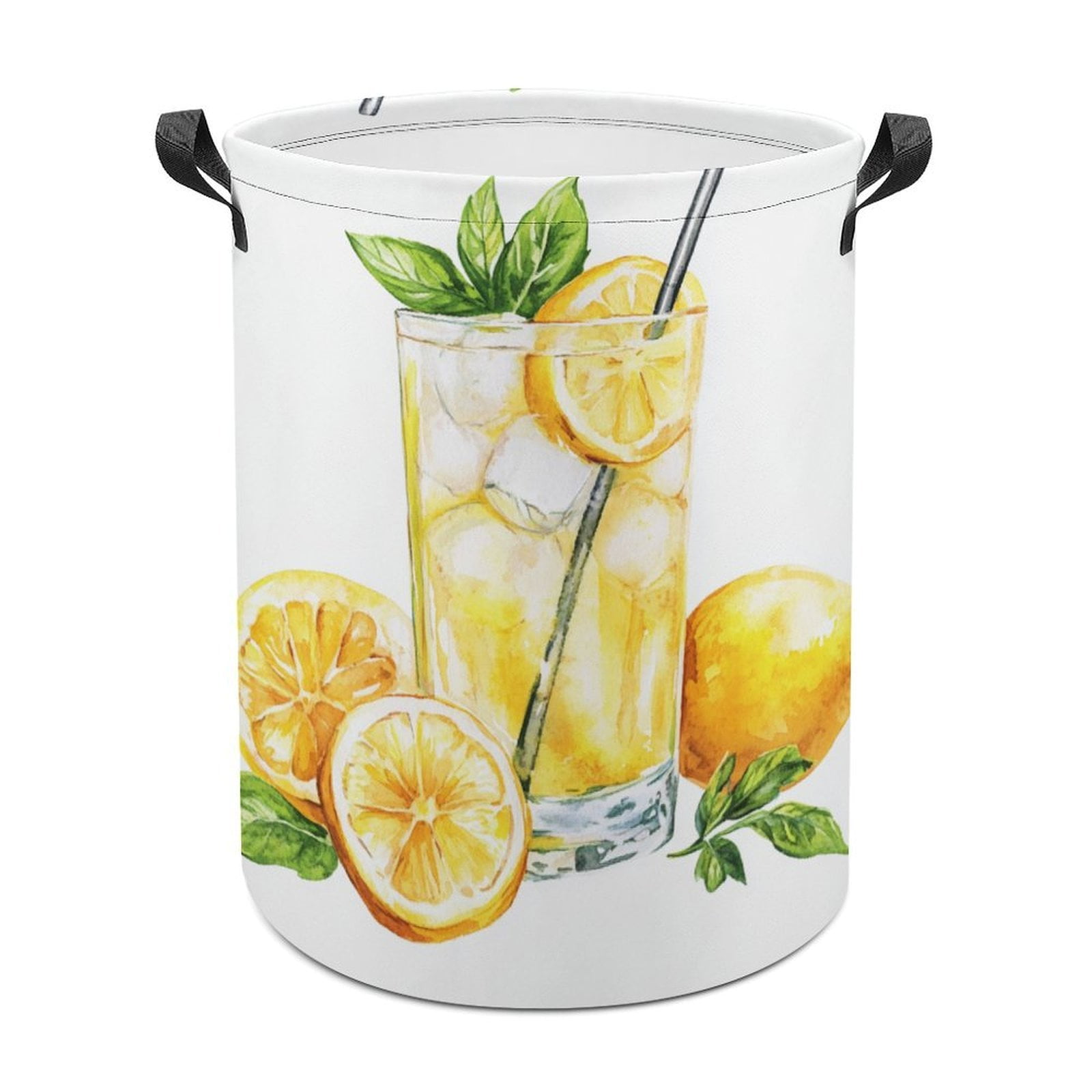 Lemonade with Lemons And Mint Large Dirty Clothes Hamper Foldable ...