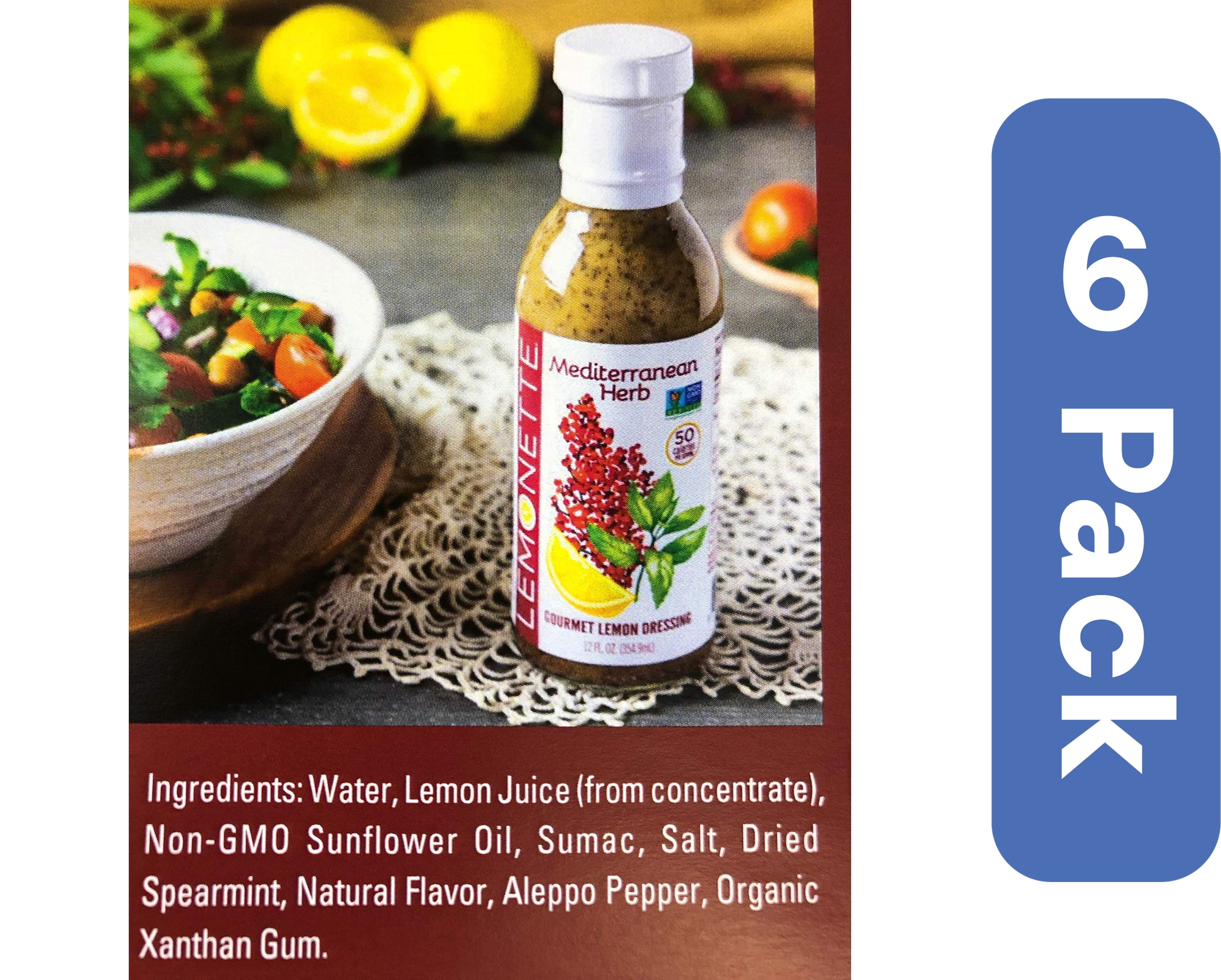Lemonette Dressings Dressing Mediterranean Herb 12 oz (Pack of 6 ...