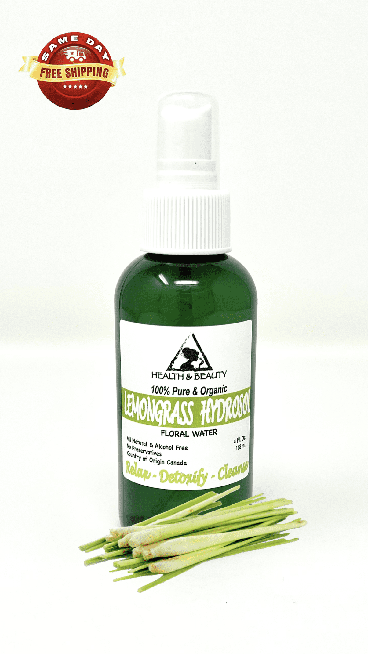 Lemongrass Hydrosol Organic Floral Water Pure Natural 4 oz - Walmart ...