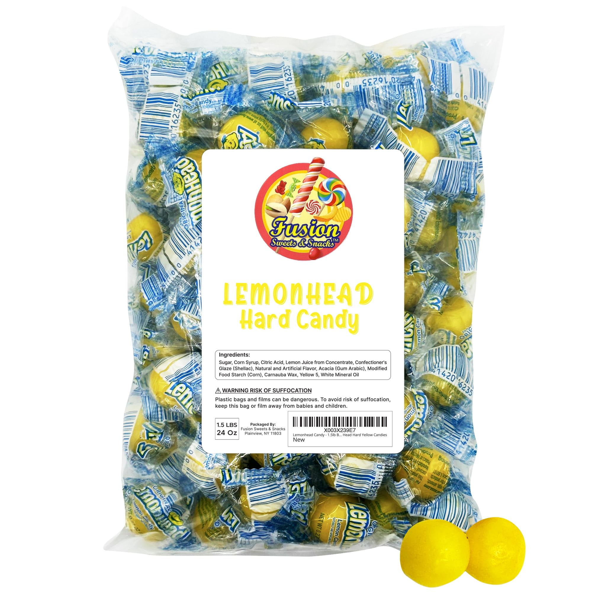 Lemonhead Candy - 1.5lb DPF11 Bulk Bag, Individually Wrapped Original ...