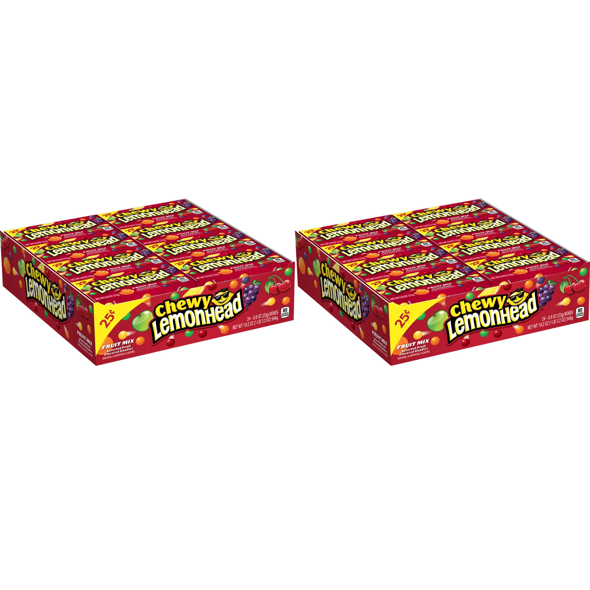 Lemonhead Candy, Chewy Fruit Mix, Kosher, 0.8 Ounce Boxes, Pack of 24 ...