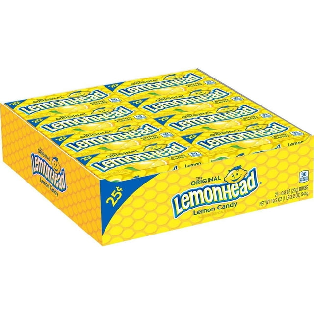 Ferrara's Lemonhead Hard Candy, Lemon, 0.8oz Boxes, Pack of 24 ...