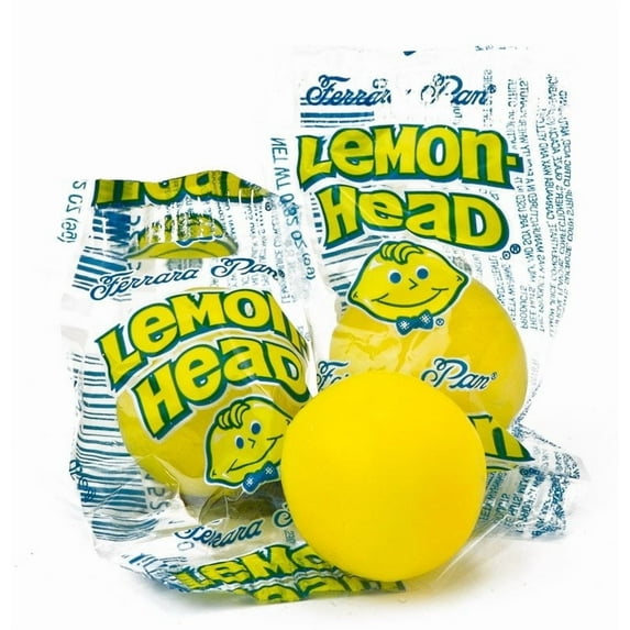 Lemonhead Individually Wrapped Hard Lemon Drop Candies, Tangy Layered Sweet Treats, Pack of 50 ...