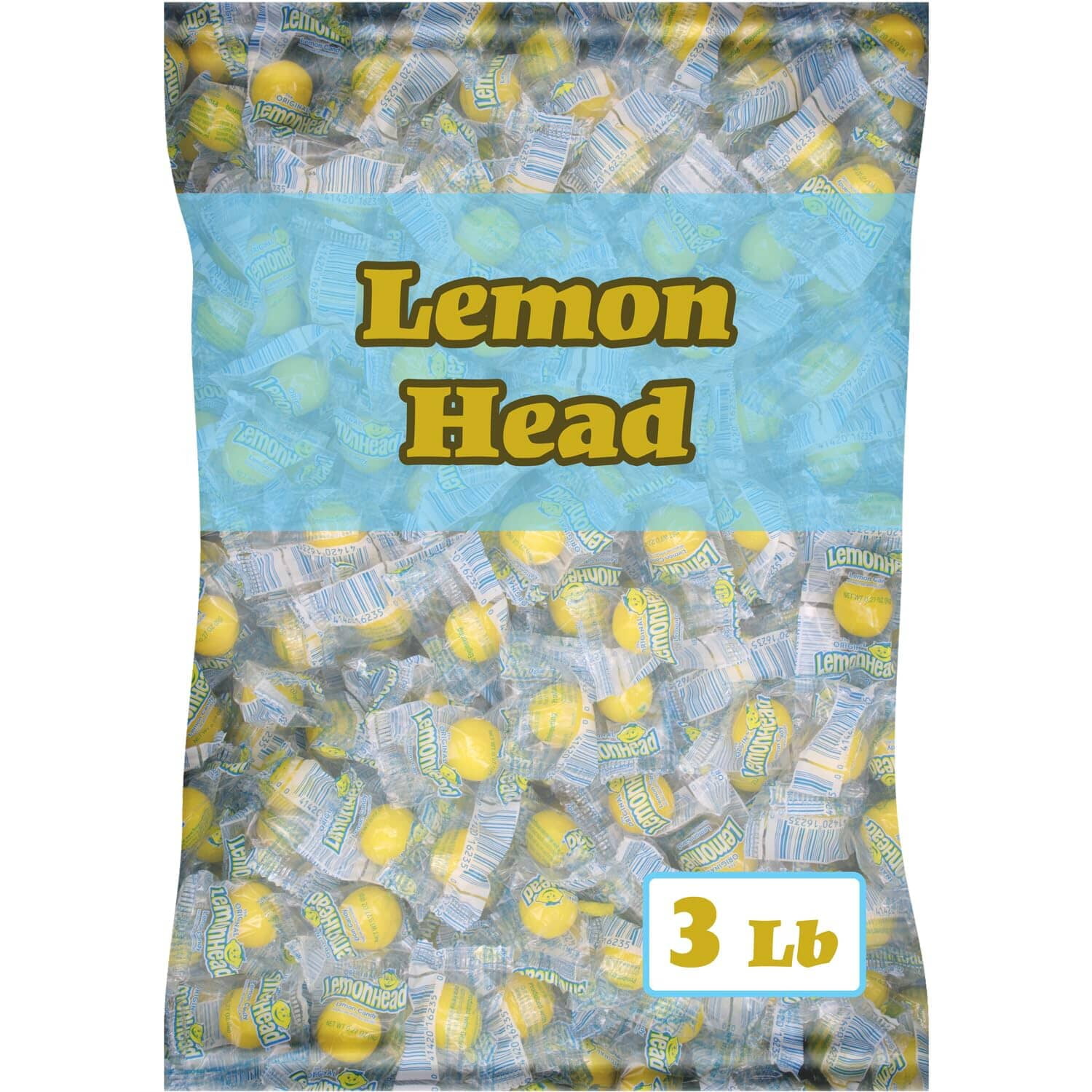 Lemonhead Original Lemon Hard Candy, Individually Wrapped Bulk Bag, 3 ...
