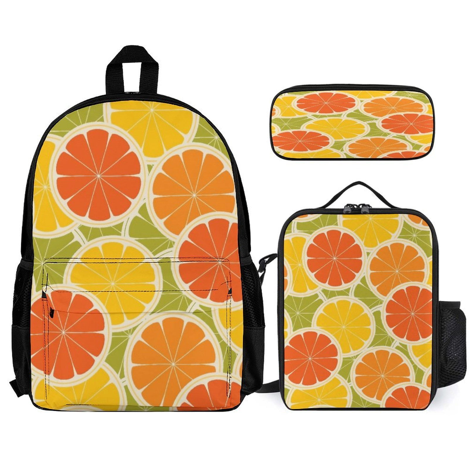 Lemons 3pcs/Set 17inch Simple Sport Backpack Messenger Bag Pen Case ...