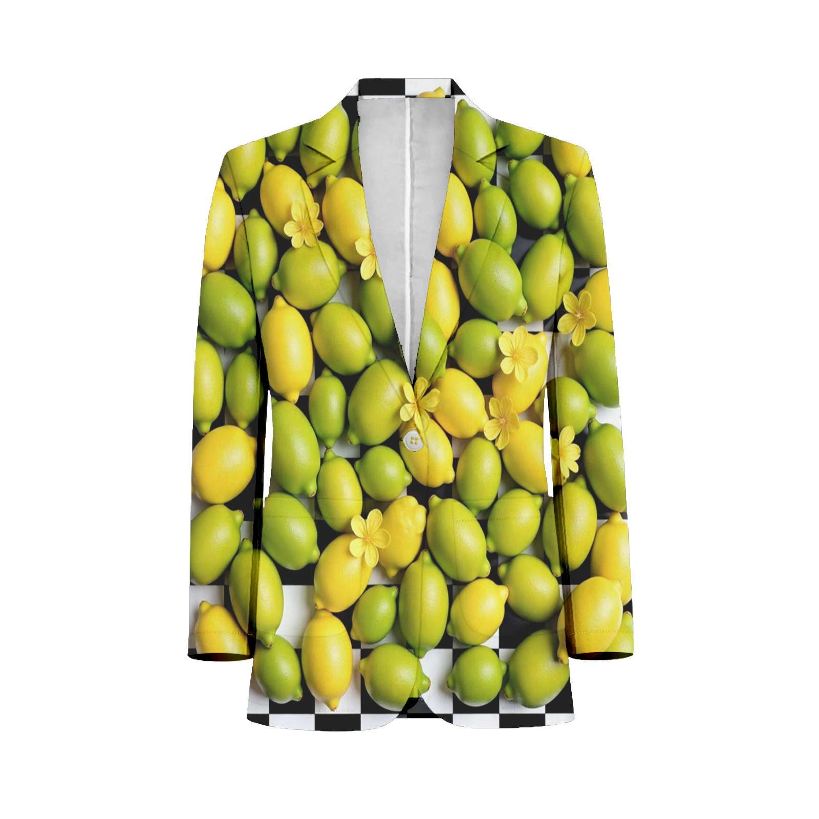 Lemons And Limes On Checkered Background Customized Men's Suits full ...