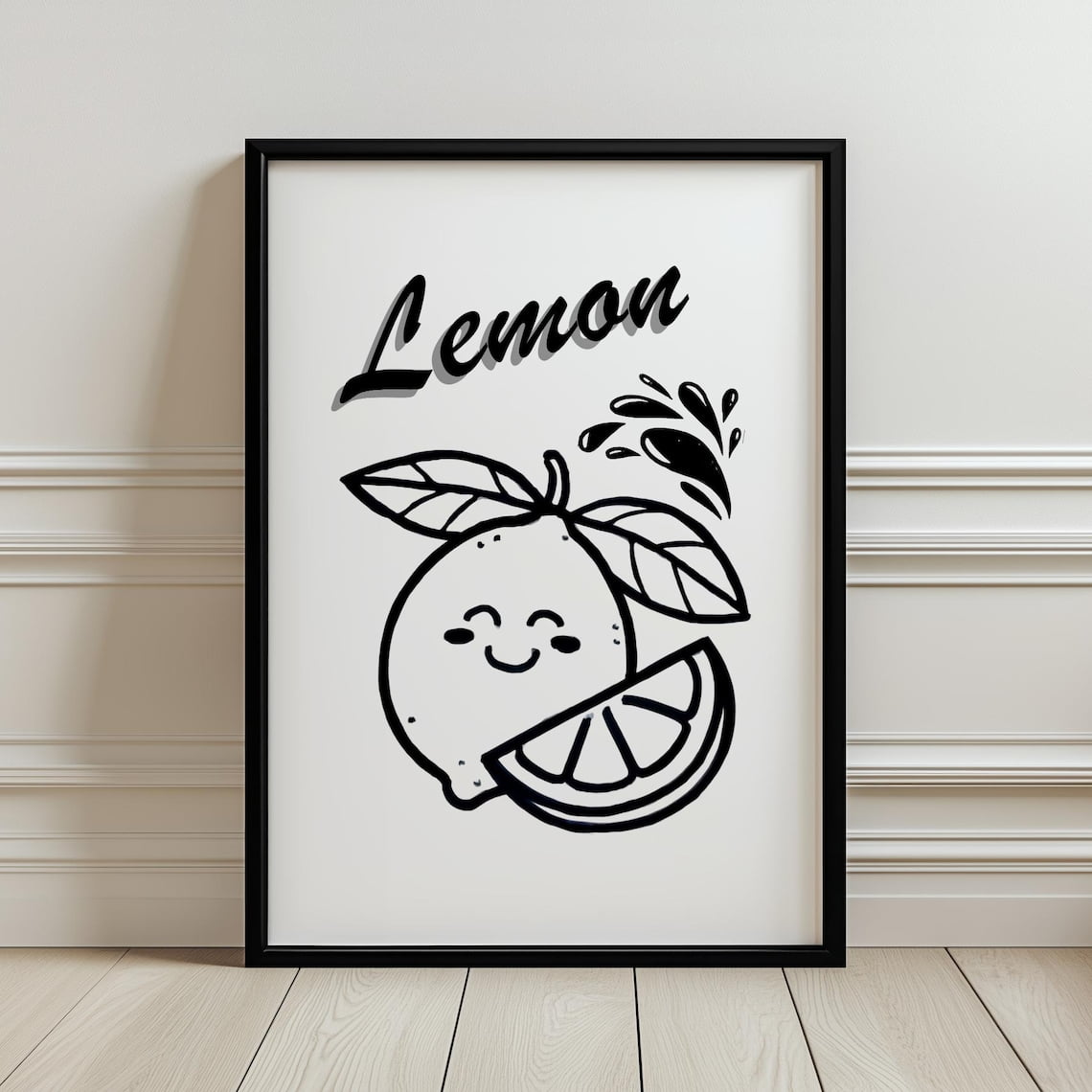 Lemons Art Poster - Cute Lemon Drawings For Kitchen, Modern Kitchen ...