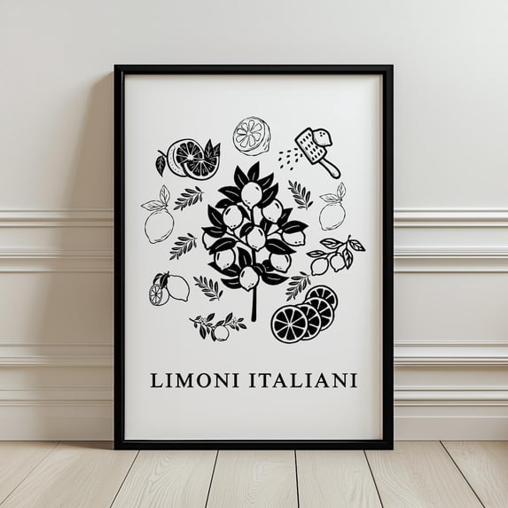 Lemons Art Poster - Cute Lemon Drawings For Kitchen, Modern Kitchen ...