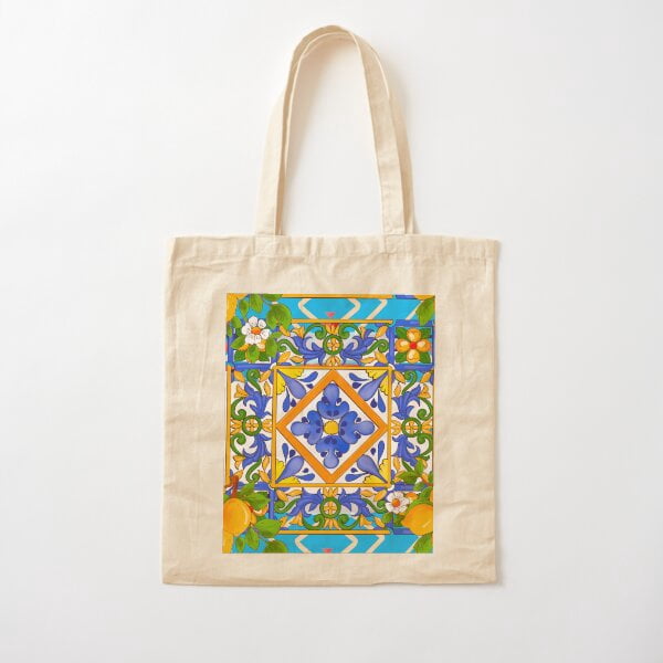 Summer ,Sicilian Tiles ,Citrus,Lemons ,Majolica Mediterranean Cotton ...