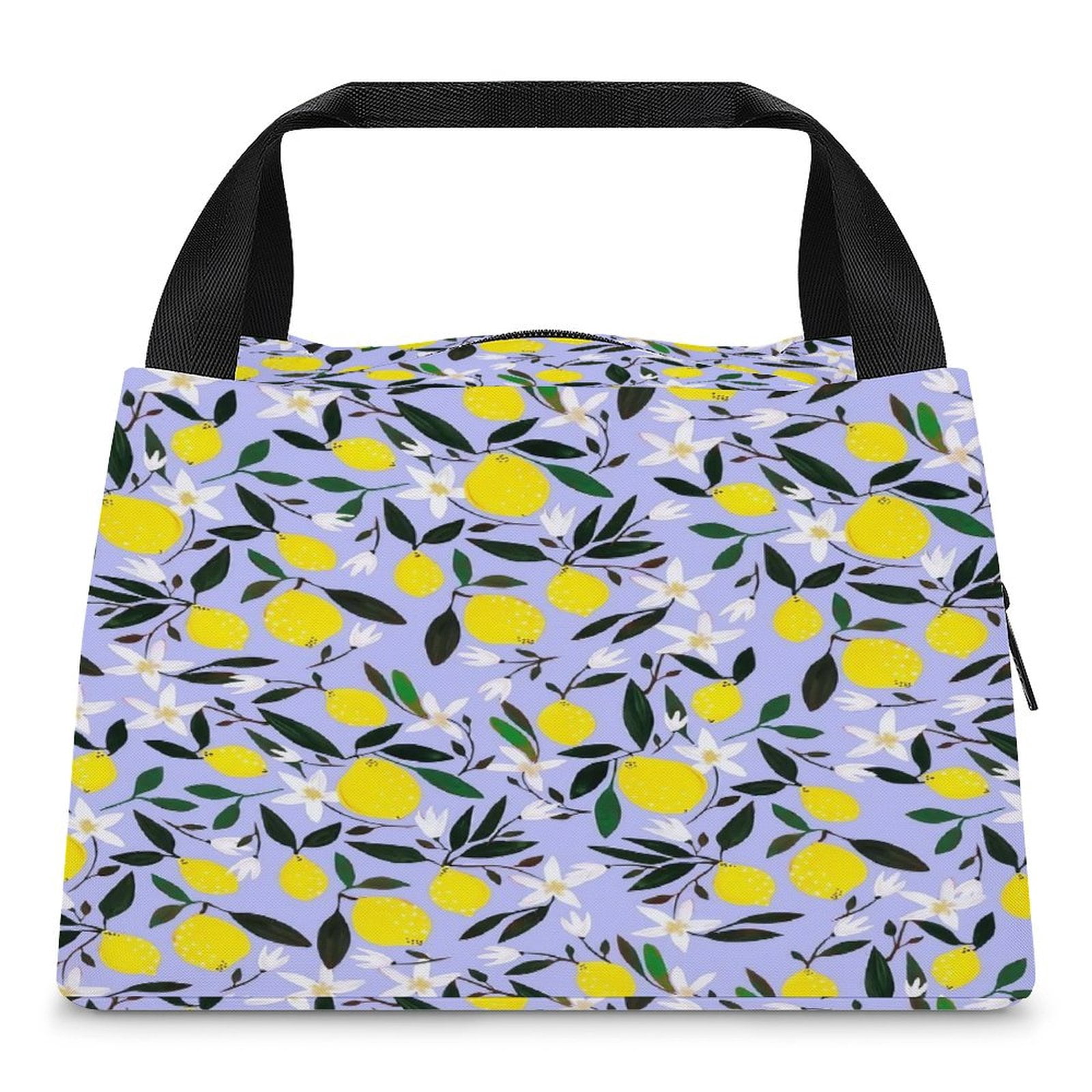 Lemons Blue Insulated Lunch Bag for Women/Men - Reusable Lunch Box for ...