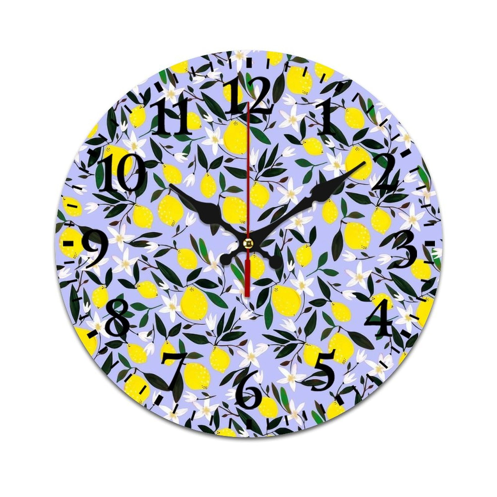 Lemons Blue Wall Clock Modern Design Clocks Wall Hanging Home Office ...