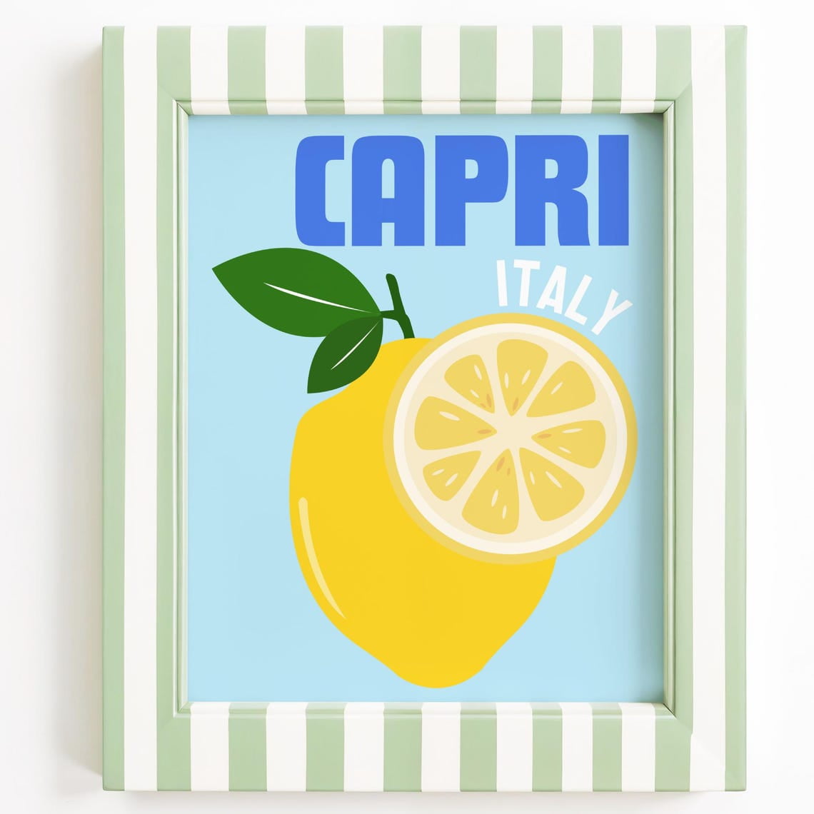 Lemons Capri Print, Italian Citrus Poster, Colourful Kitchen Wall Art ...