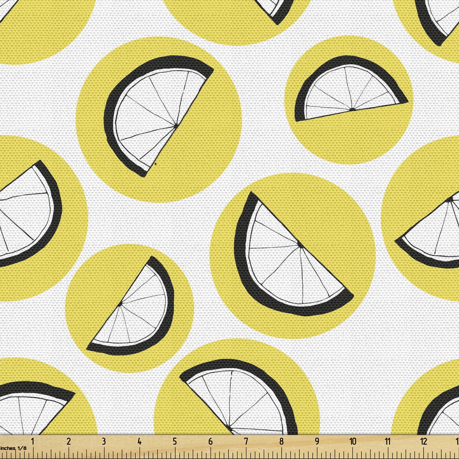 Lemons Fabric by the Yard, Modern Repetitive of Doodle Style Citrus ...