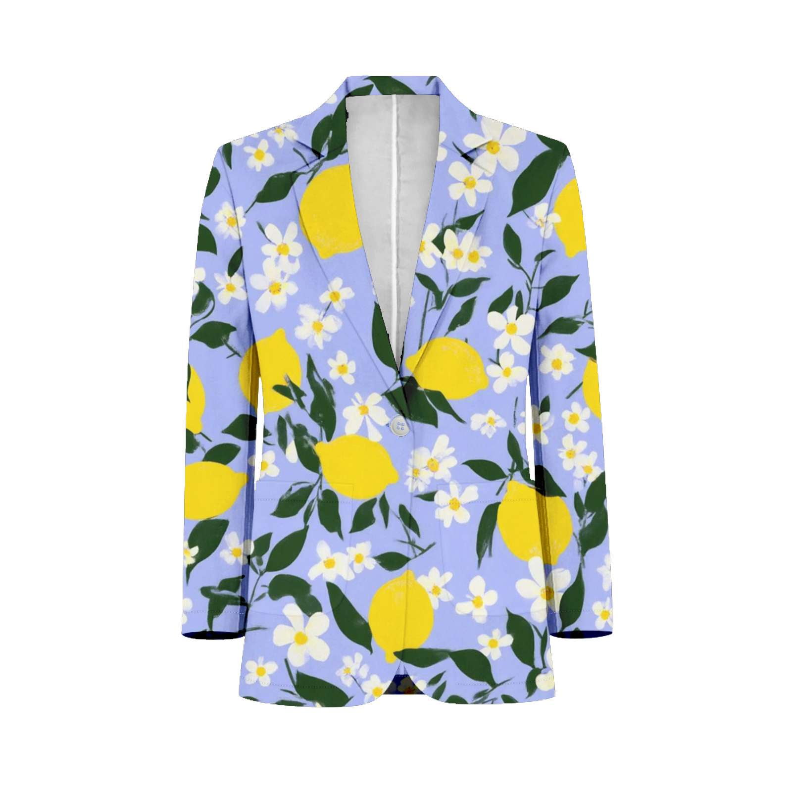 Lemons Flowers Vibrant Summer Print Mens Suits Shawl Collar Slim Fit ...