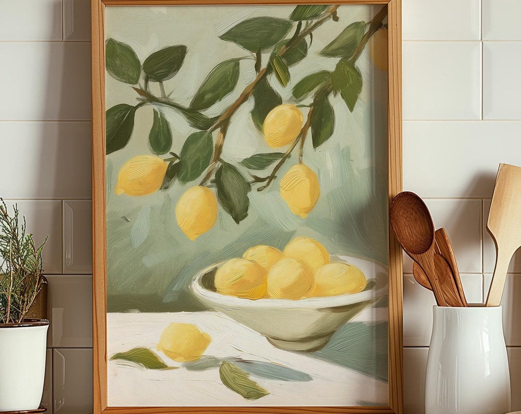 Lemons Food Art Downloadable Prints Original Art With Nature Wall Art ...