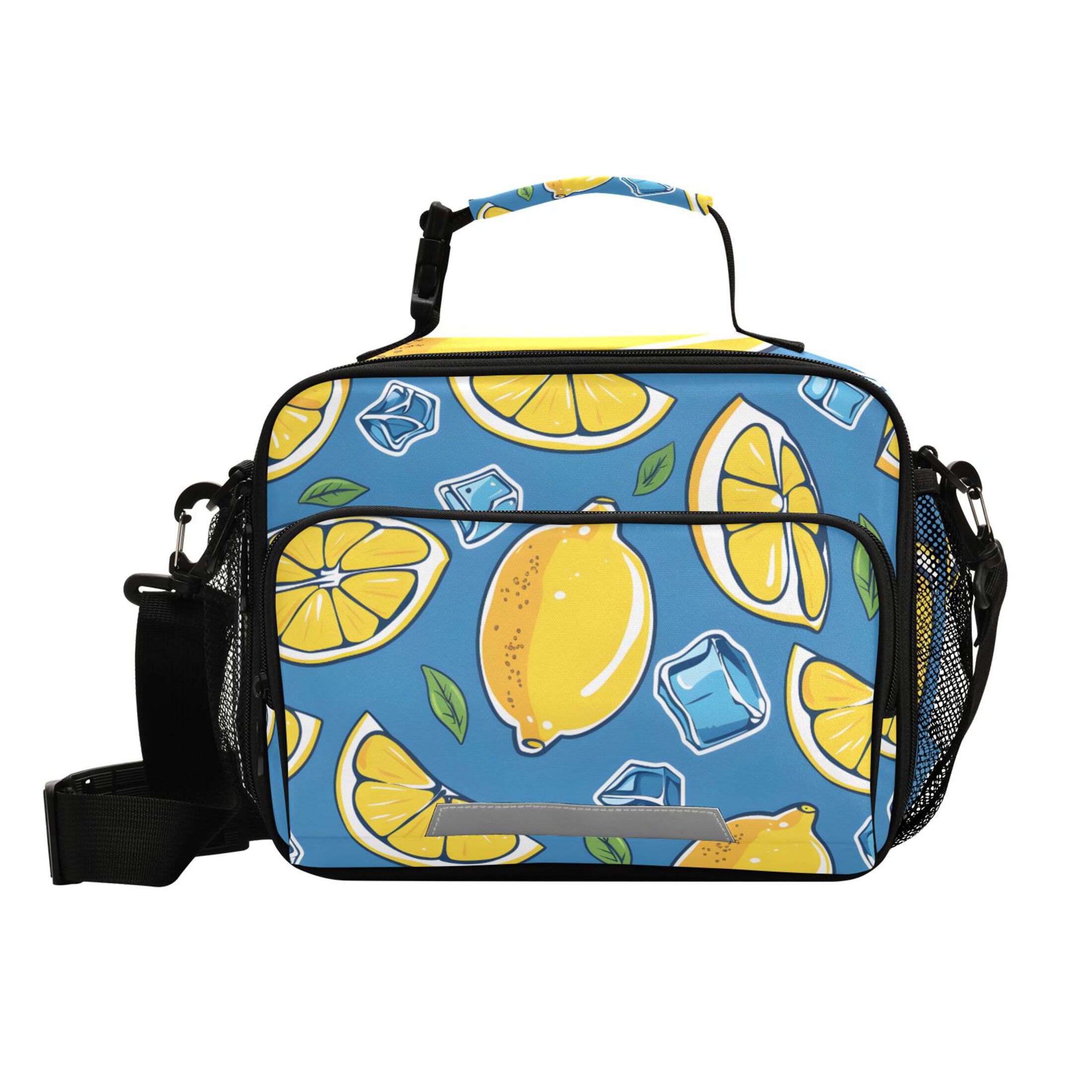 Lemons Ice Cubes Leaves Insulated Lunch Bag Portable Cooler Bag Mommy ...