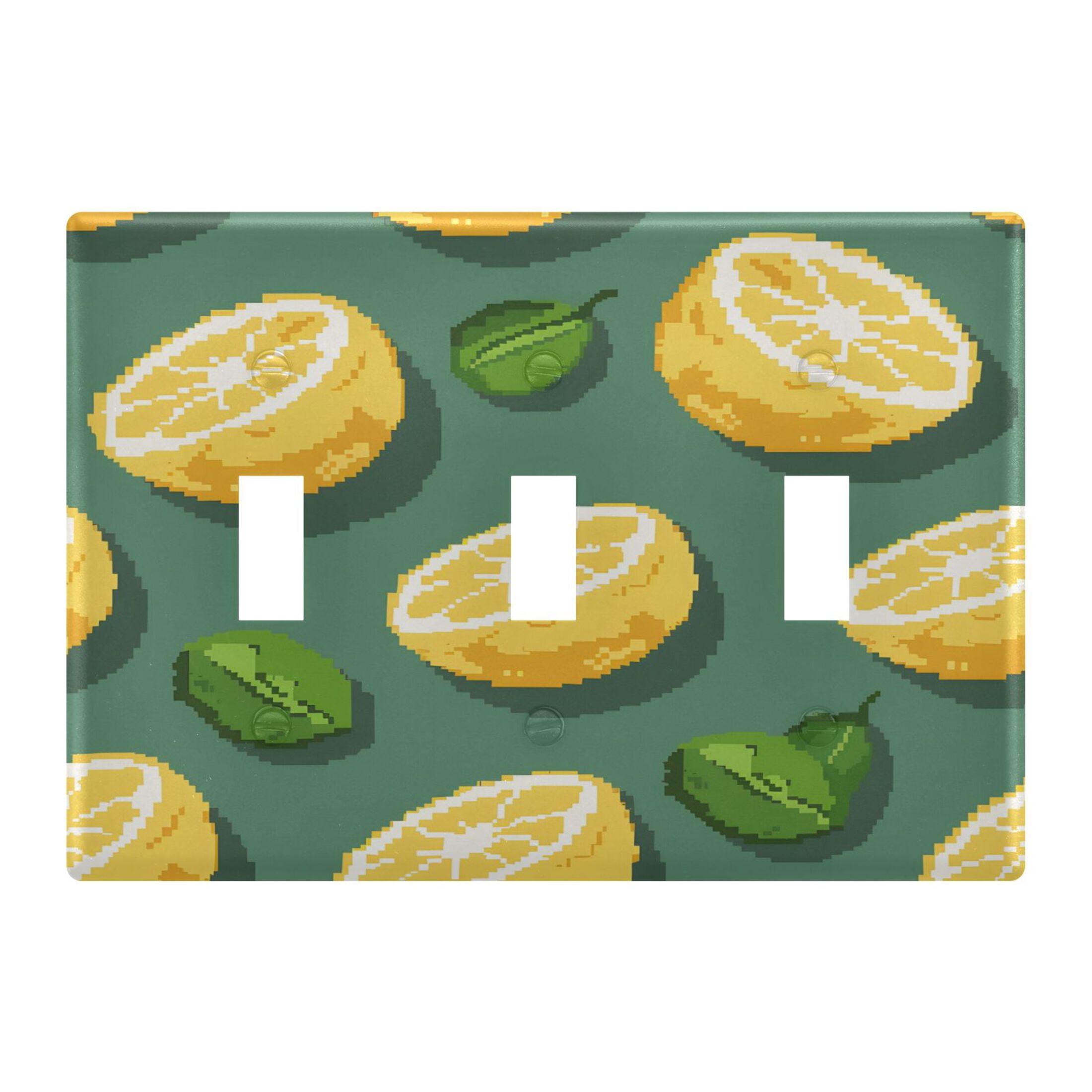 Lemons Leaves Pixel Style Light Switch Cover Electrical Outlet Cover ...