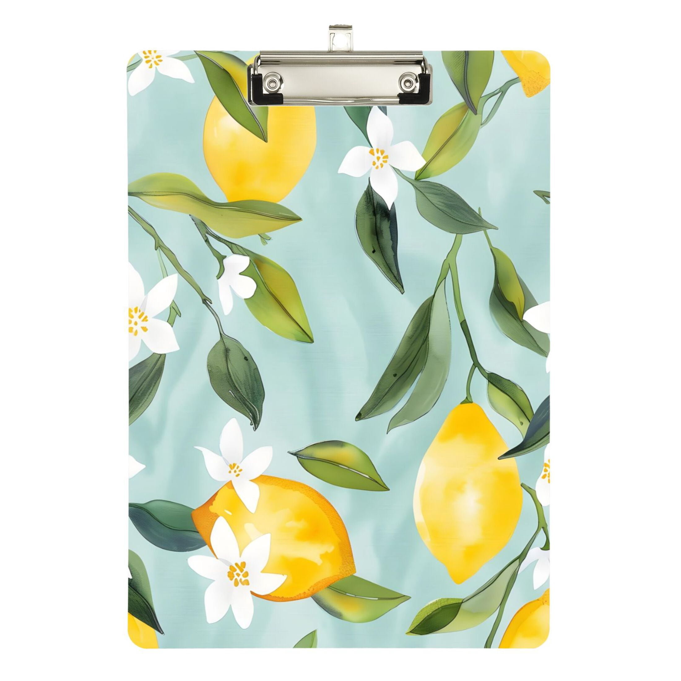 Lemons Leaves White Flowers Watercolor Acrylic Clipboard Drawing Board ...