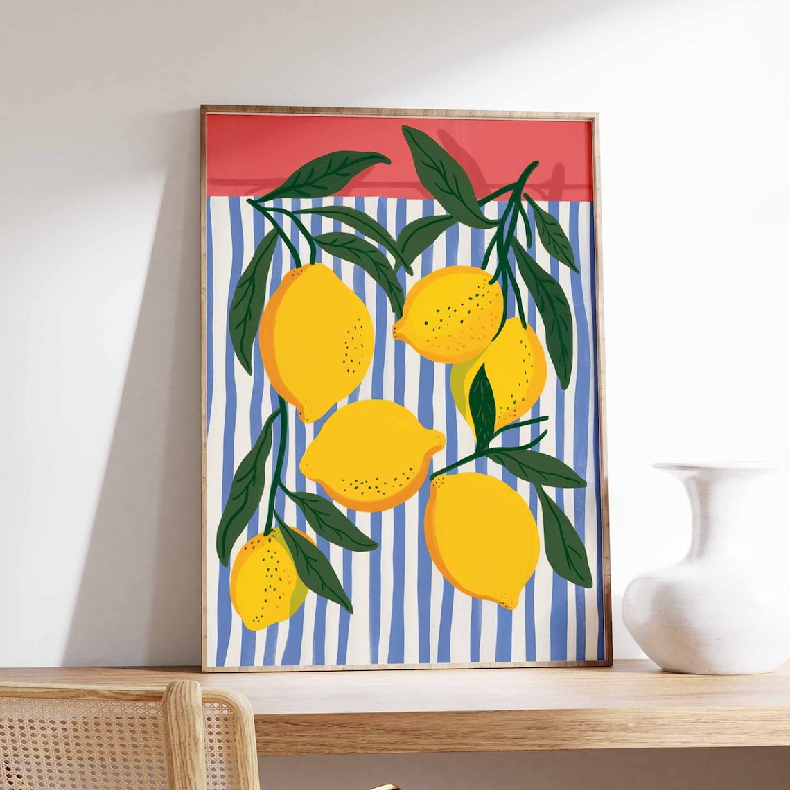 Lemons Poster, Lemon Print, Dinner Table Food Print, Retro Food Art ...