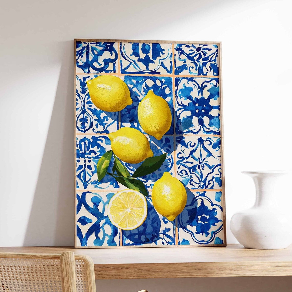 Lemons Poster, Tropical Decor, Lemon Print, Kitchen Wall Art, Boho Art ...
