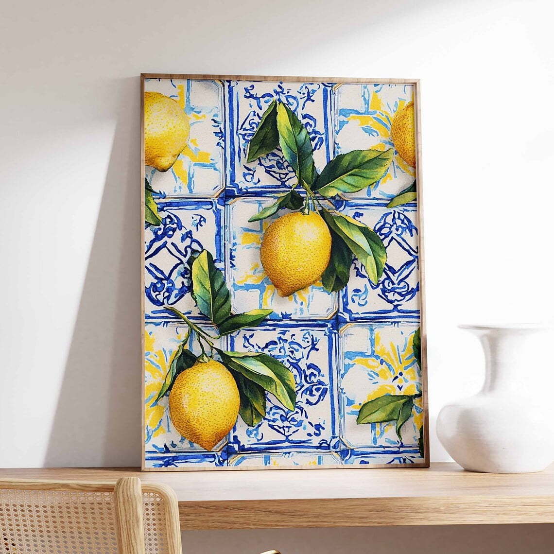 Lemons Poster, Tropical Decor, Lemon Print, Kitchen Wall Art, Boho Art ...