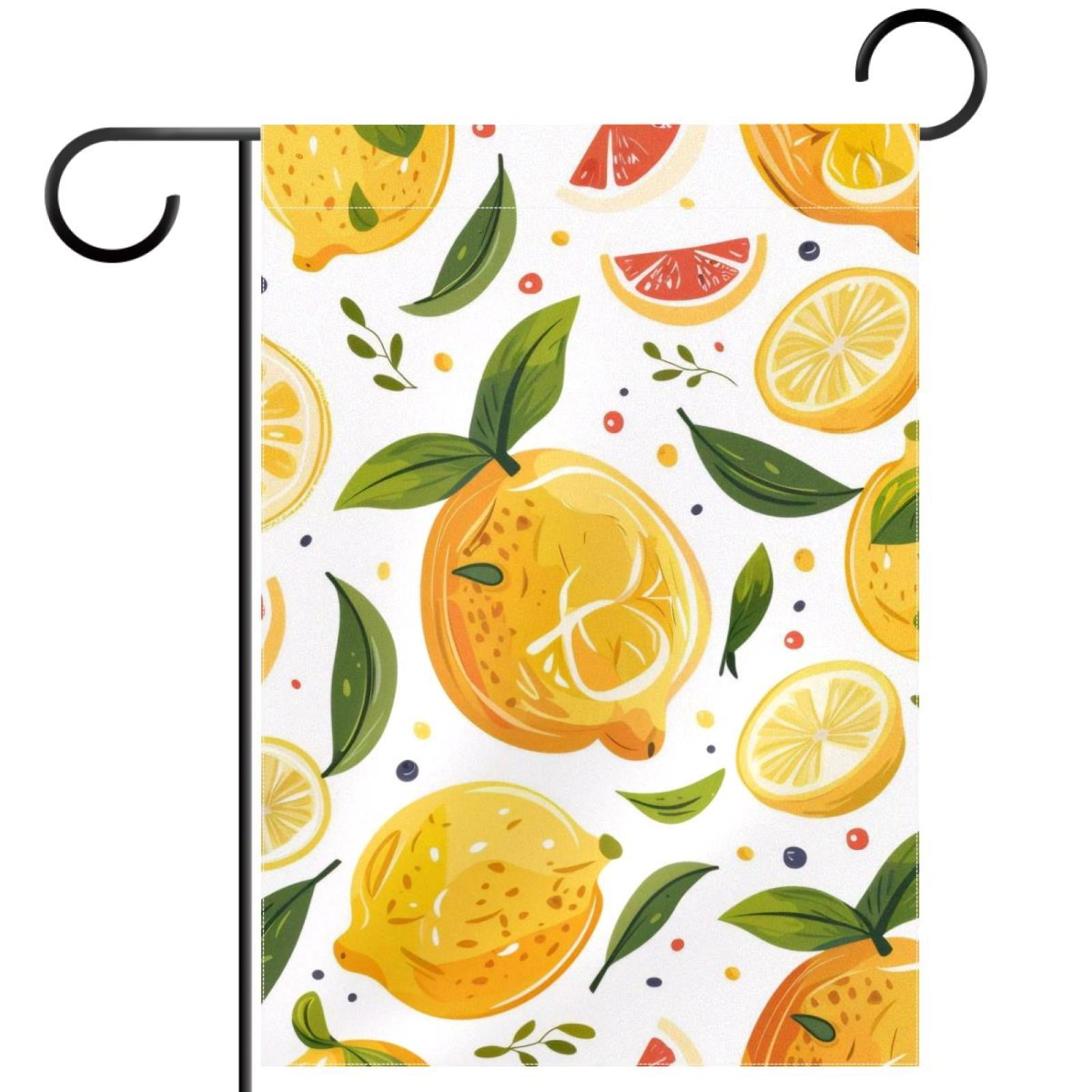 Lemons and Sliced Fruits Summer Pattern Welcome Garden Flags, 12 x 18 ...