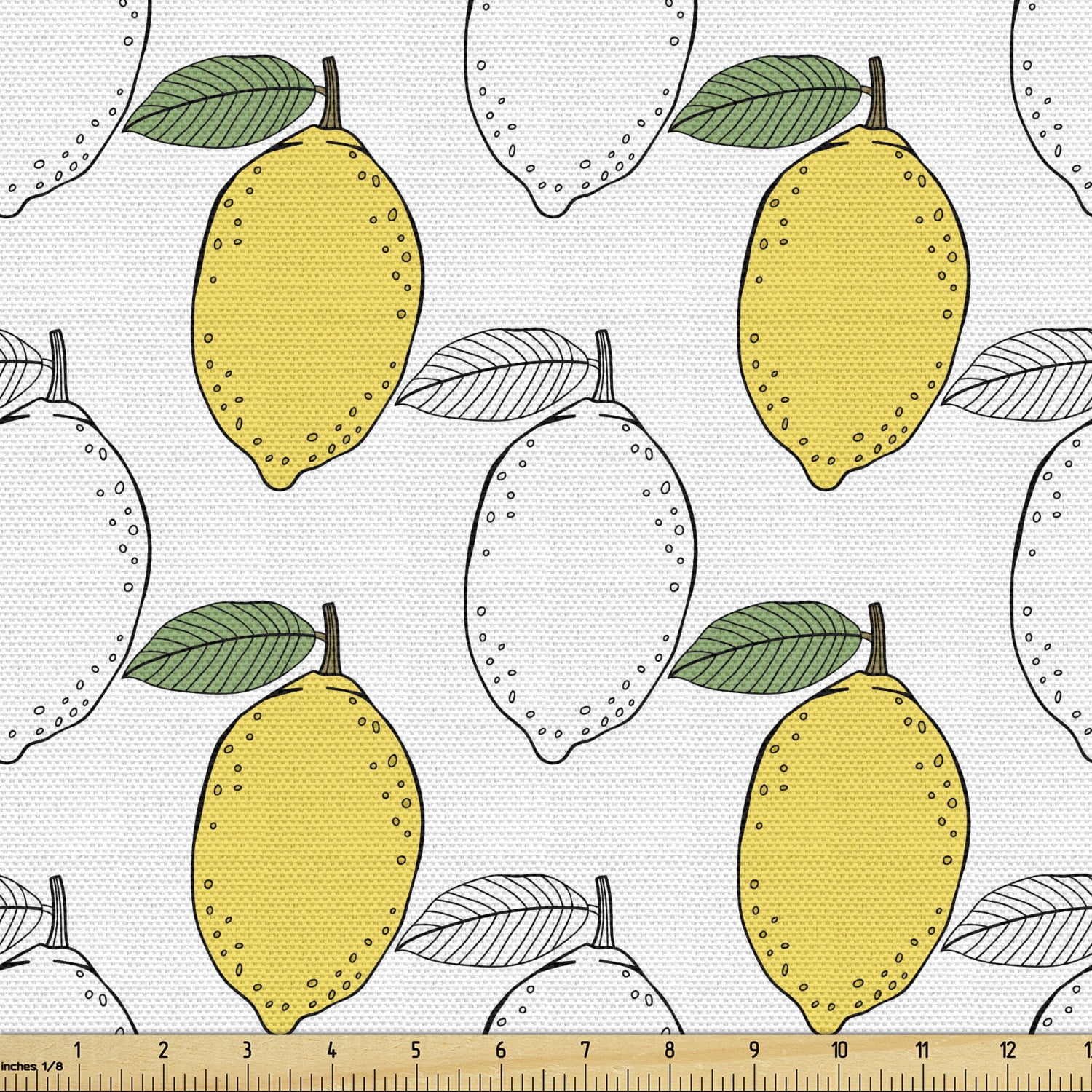 Ambesonne Lemons Fabric by the Yard Upholstery, Color Book Inspired ...