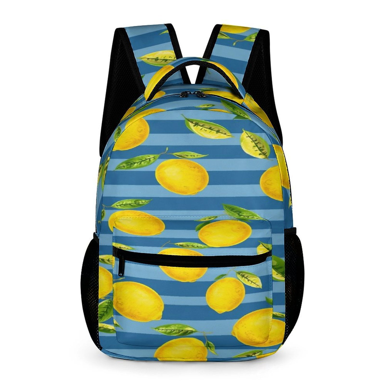 Lemons Striped Background Student Bookbag Notebook Backpacks 3D Print ...
