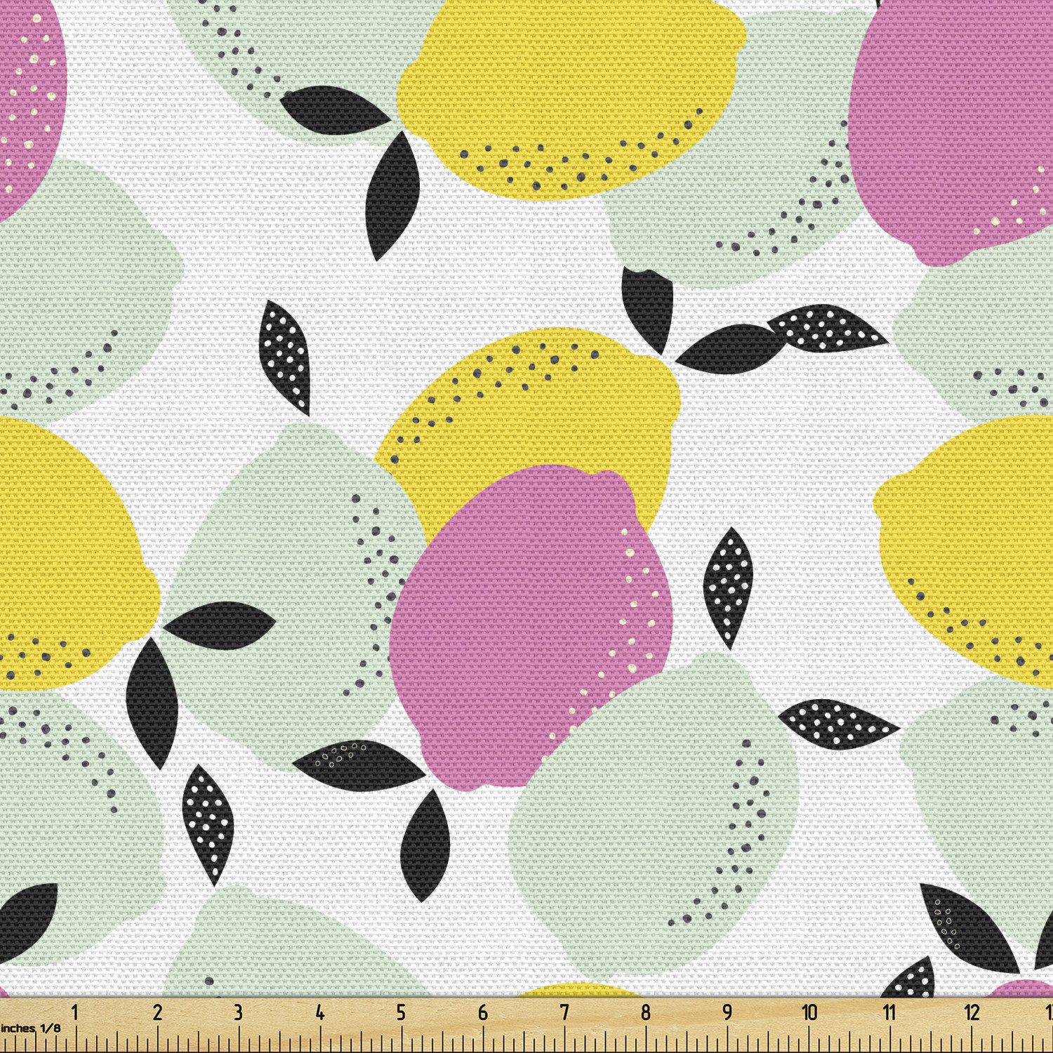Lemons Upholstery Fabric by the Yard, Abstract Vibrant Colored Citrus ...