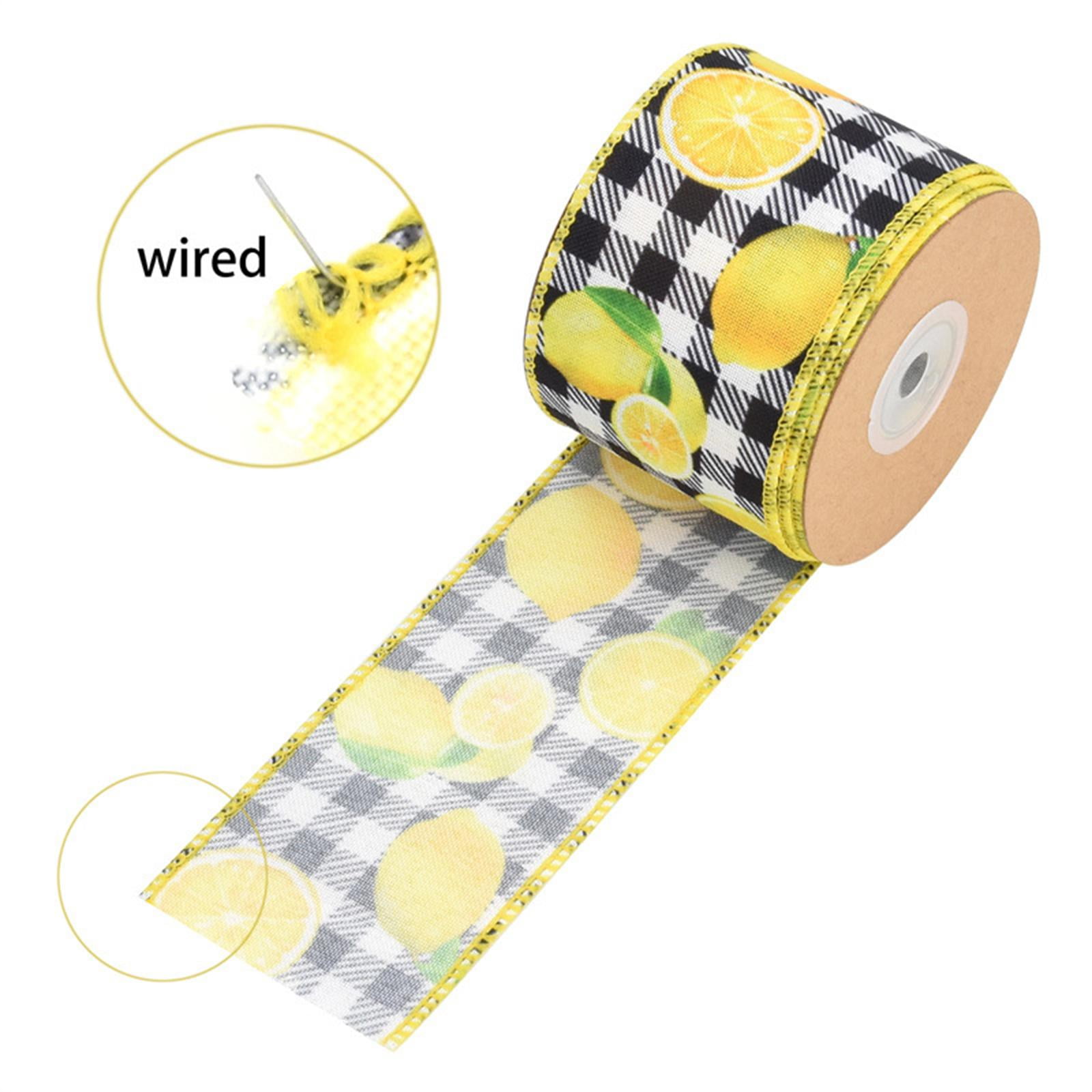 Lemons Wired Ribbon Gift Wrapping Hair Bows Making Home Decor ...