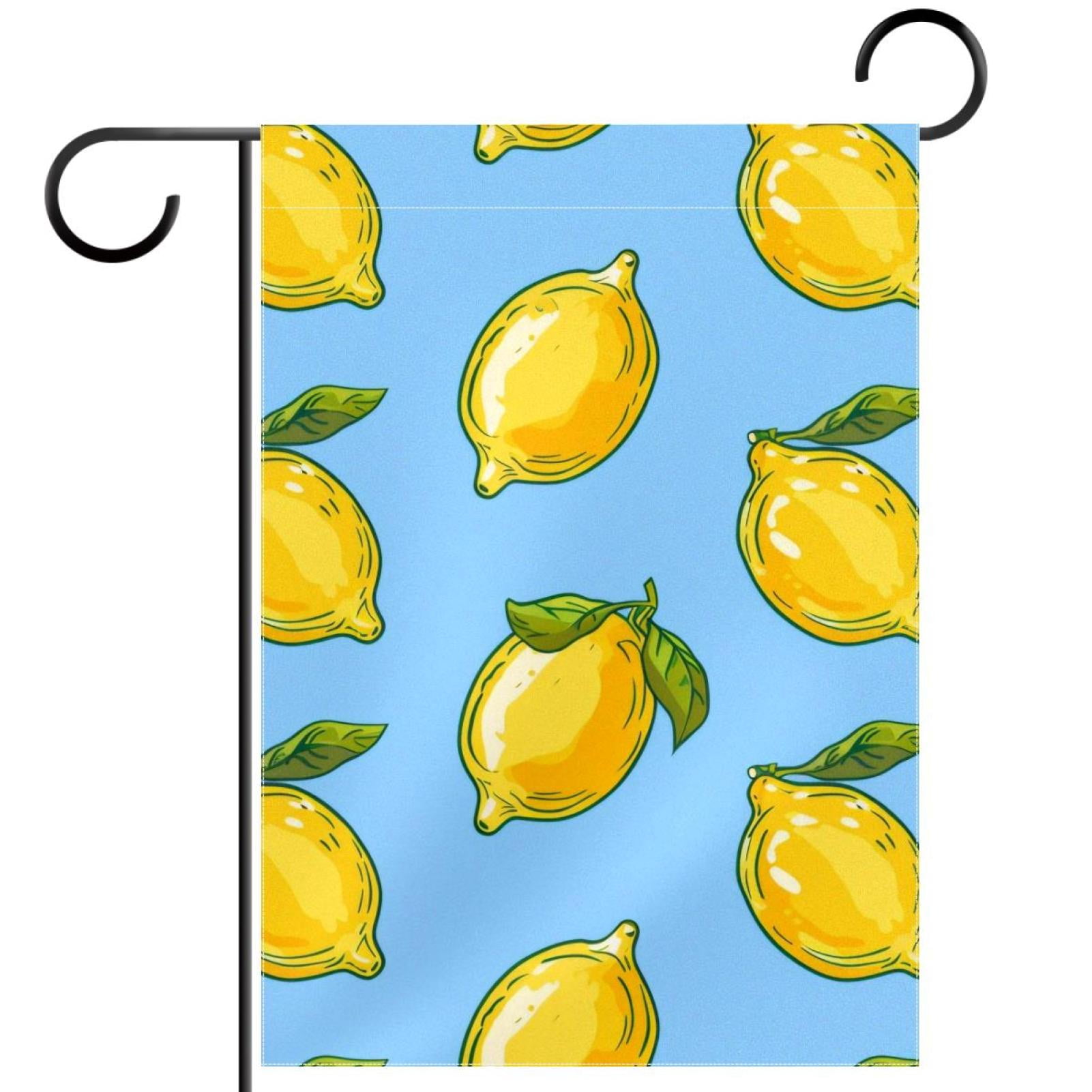 Lemons Yellow Fruits Summer Background Double Sided Garden Flag ...
