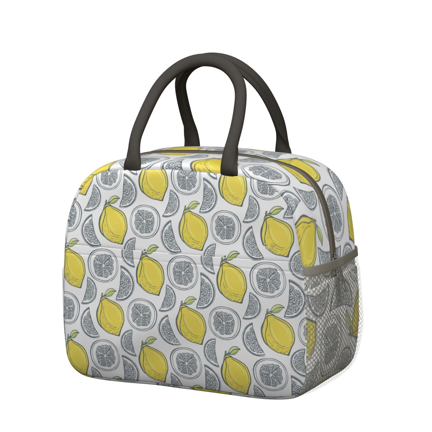 Lemons and Flowers Lunch Box - Reusable Thermal Lunch Bag, Splash-Proof ...