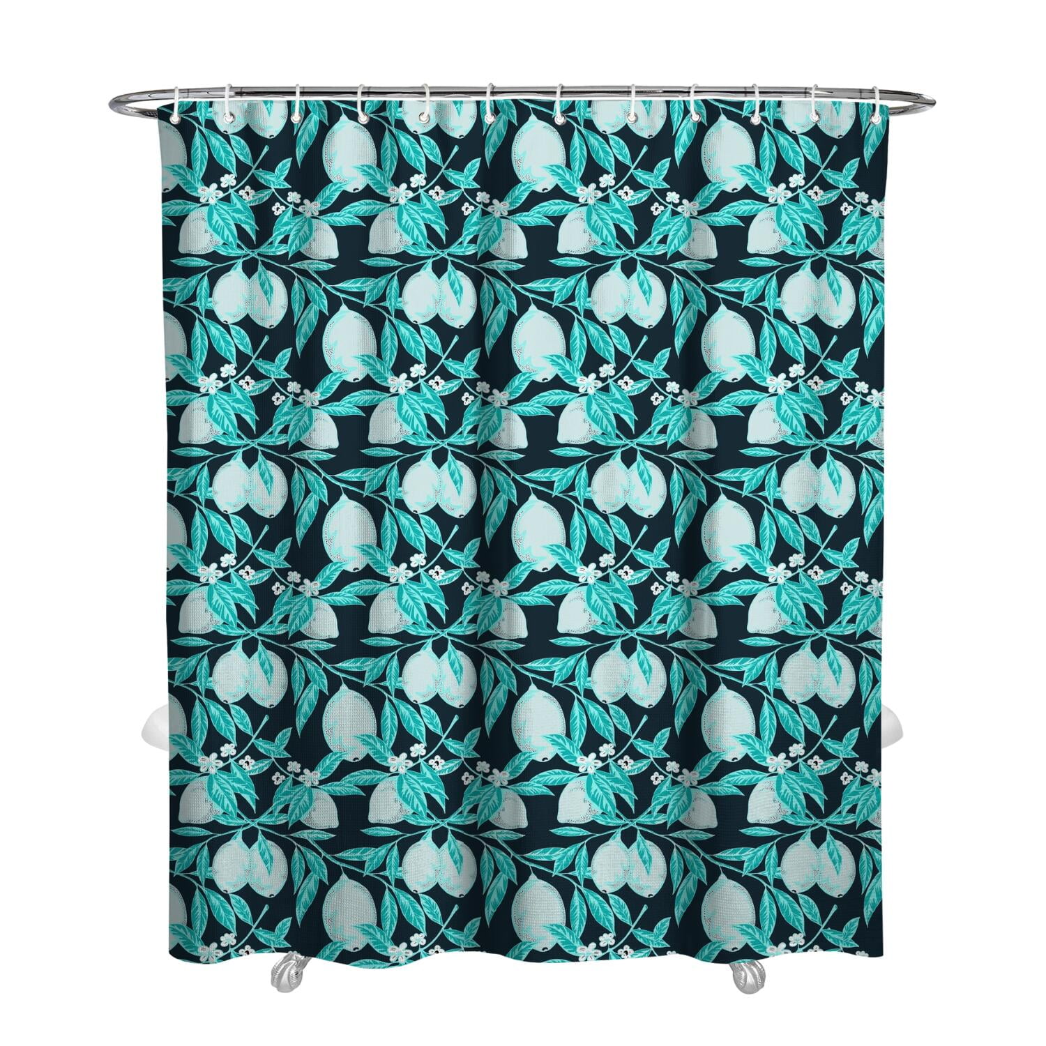 Lemons and Flowers Shower Curtain 72" x 84" Vintage Spring Design Fade ...